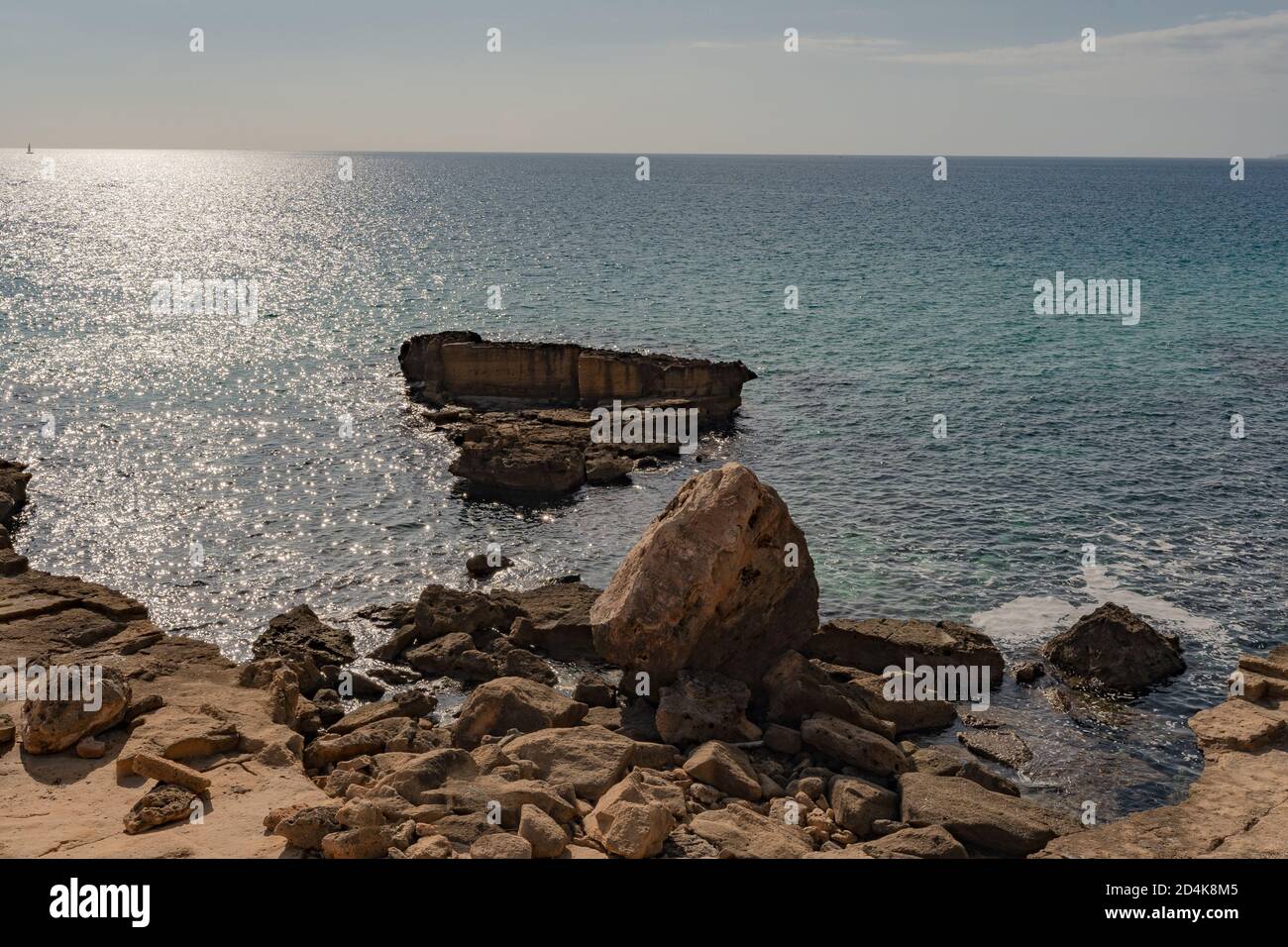 Maioris beach, in Lluchmajor, Mallorca, one of the most beautiful Stock ...
