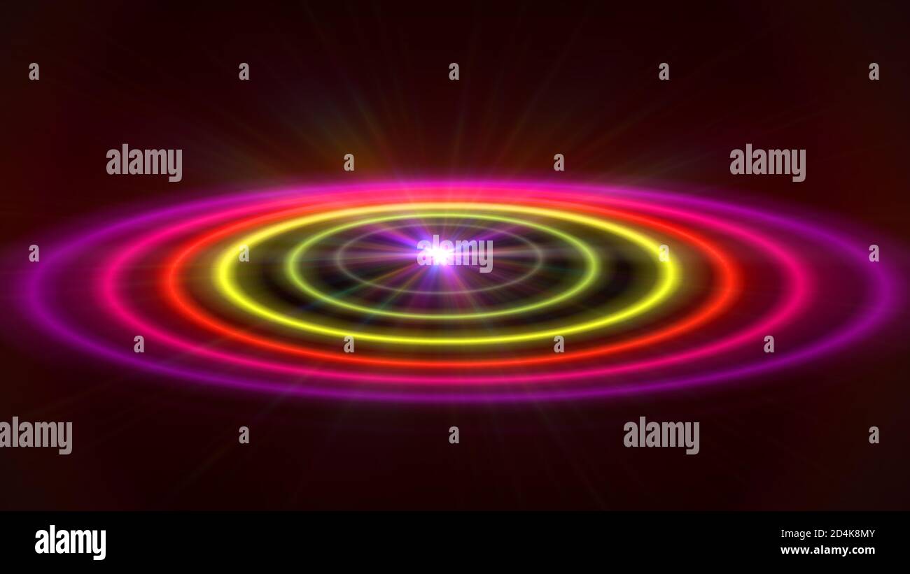 Abstract atom color rings background ray light Stock Photo - Alamy