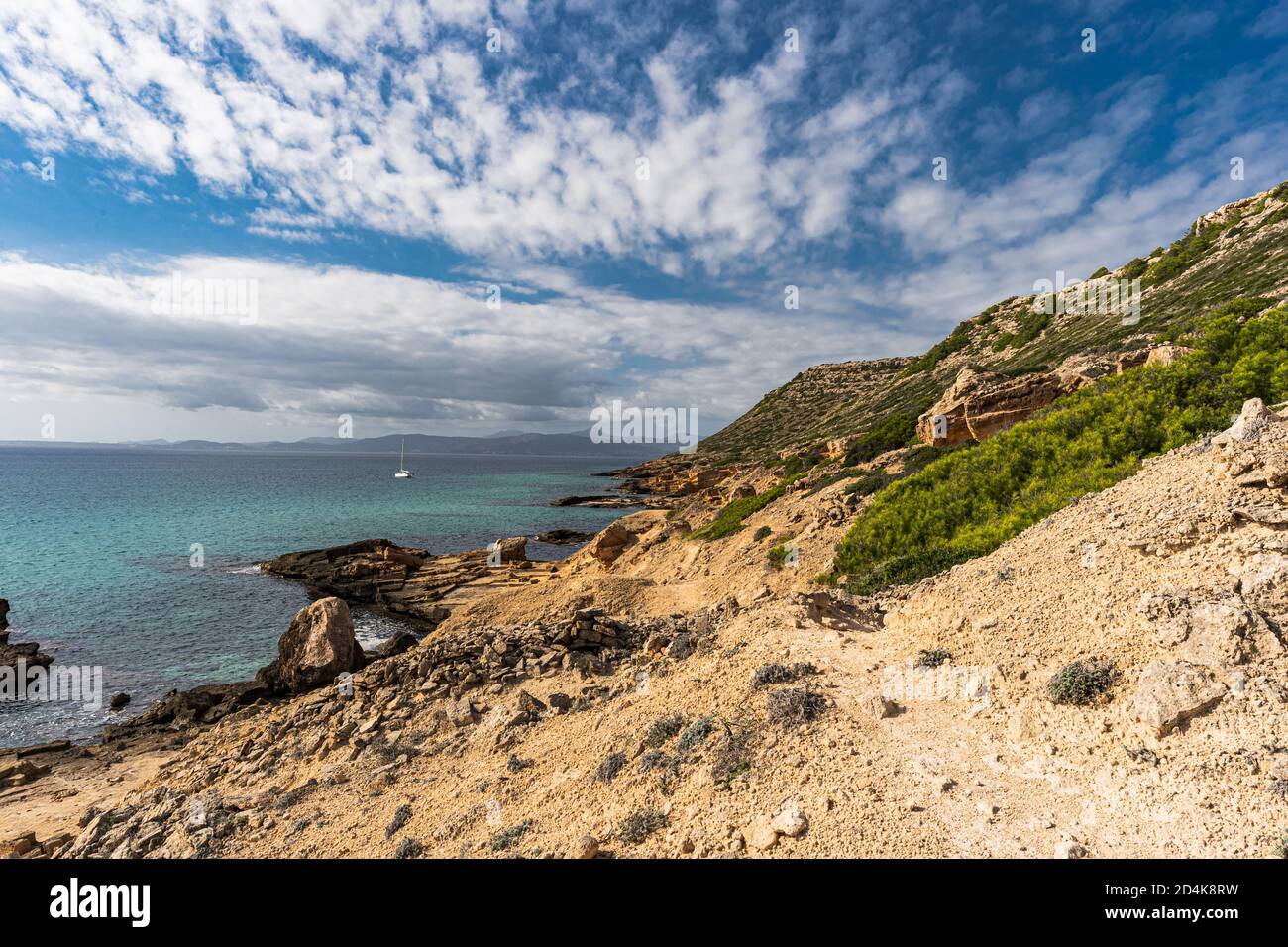 Maioris beach, in Lluchmajor, Mallorca, one of the most beautiful Stock ...