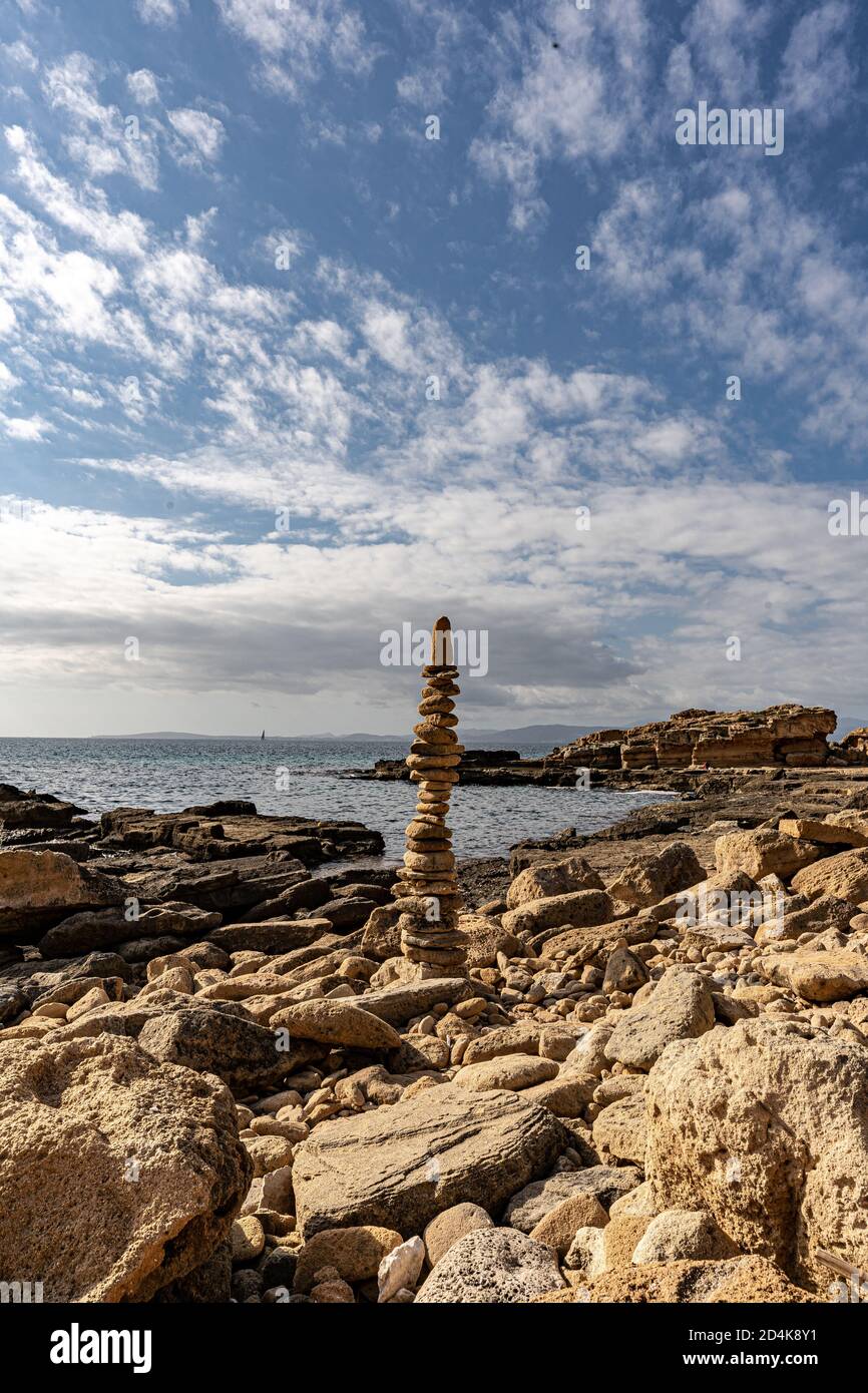 Maioris beach, in Lluchmajor, Mallorca, one of the most beautiful Stock ...