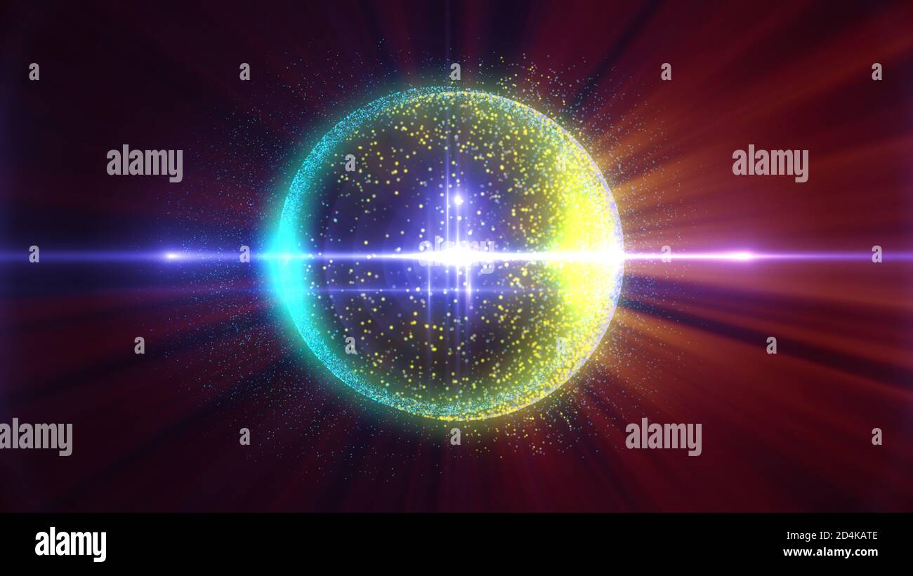 particle geometry planet, Abstract particles background, 3D rendering ...