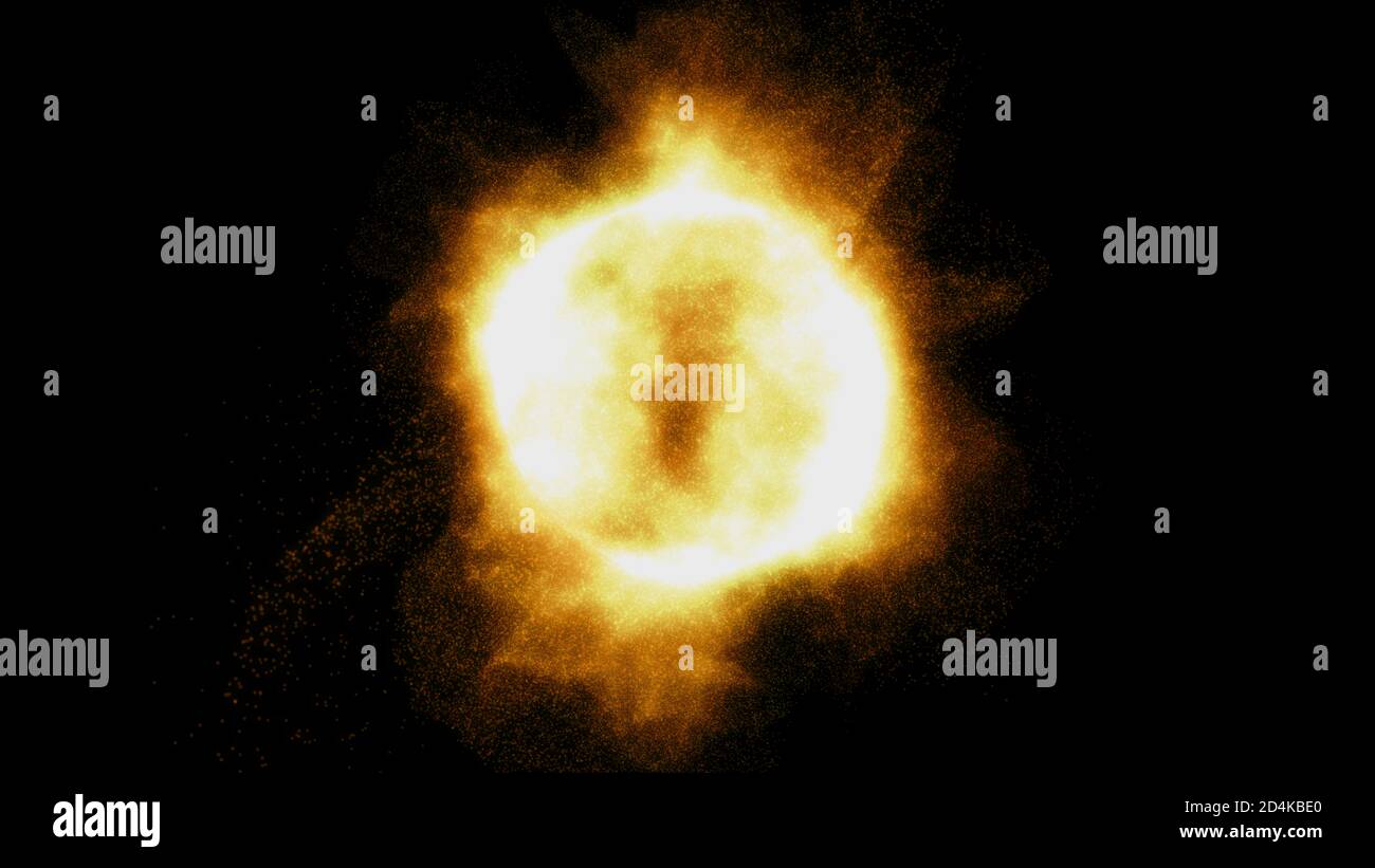 Abstract particles sun solar flare particles illustration 3d render ...