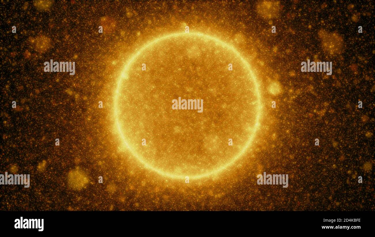 Abstract particles sun solar flare particles illustration 3d render ...