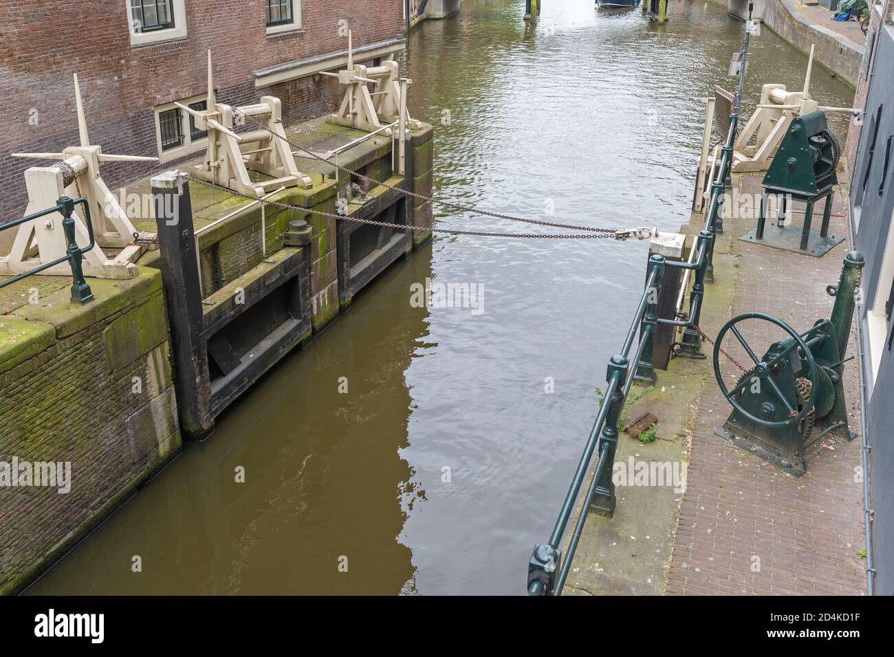 Open Gate at Water Canal Lock in Amsterdam Stock Photo - Alamy