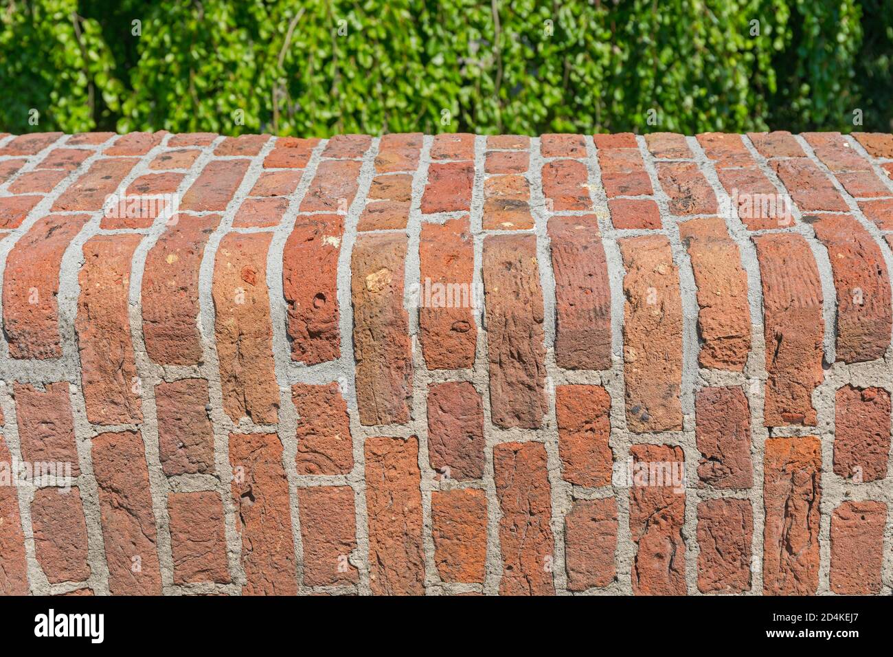 Rounded Orange Bricks Wall Architecture Exterior Stock Photo - Alamy