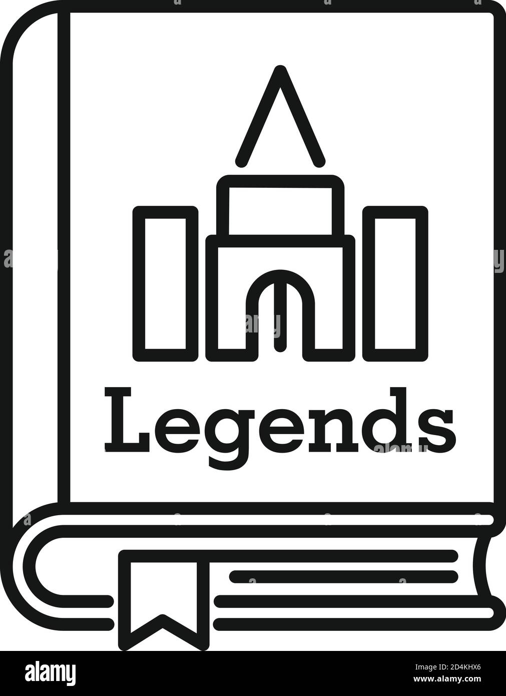 Castle legends book icon. Outline castle legends book vector icon for ...