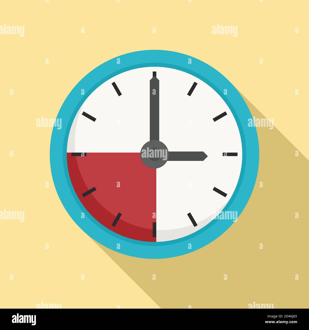 Deadline time clock icon. Flat illustration of deadline time clock ...
