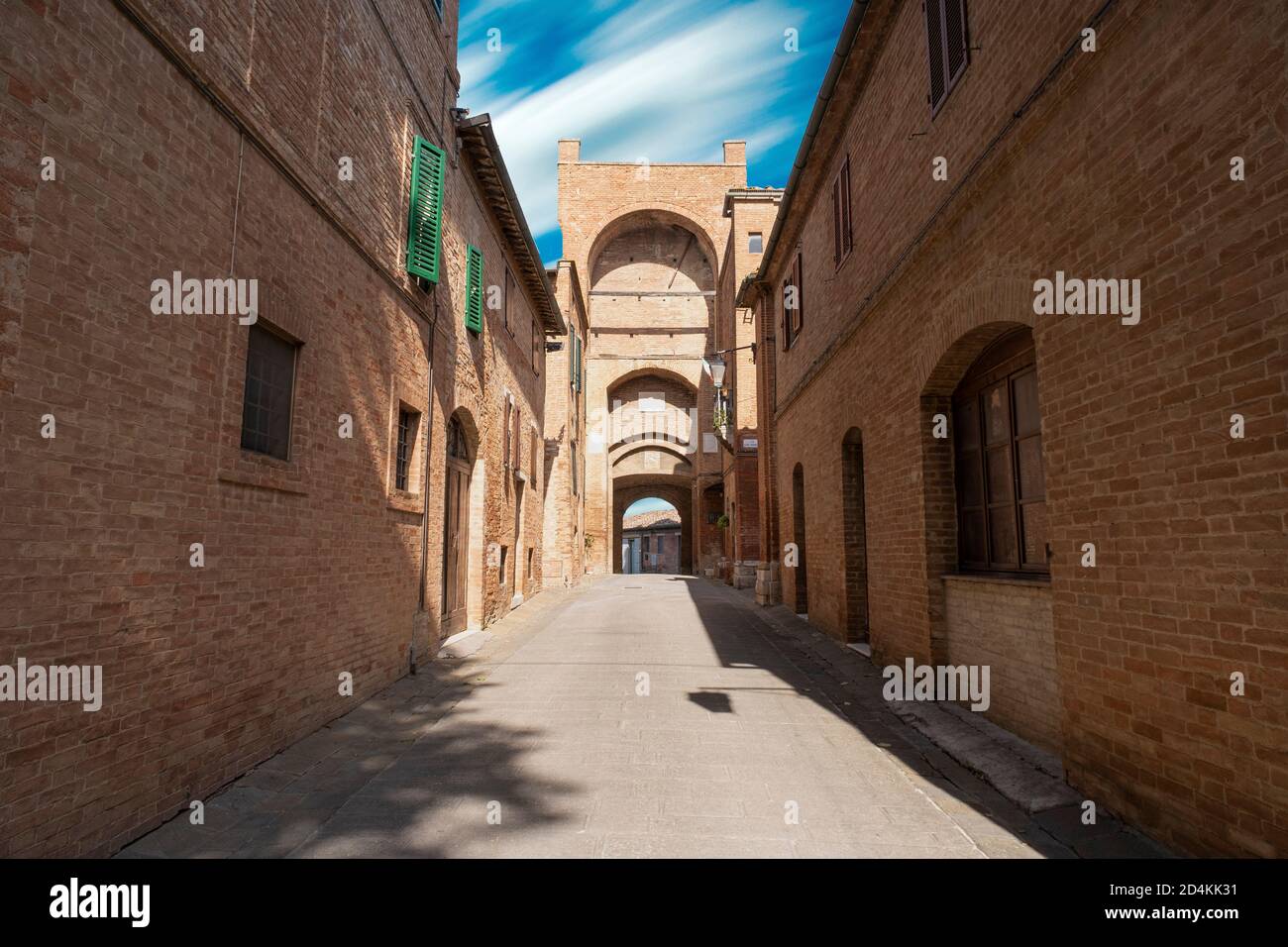 historic center of the medieval town of Lucignano d'Arbia Tuscany Italy ...