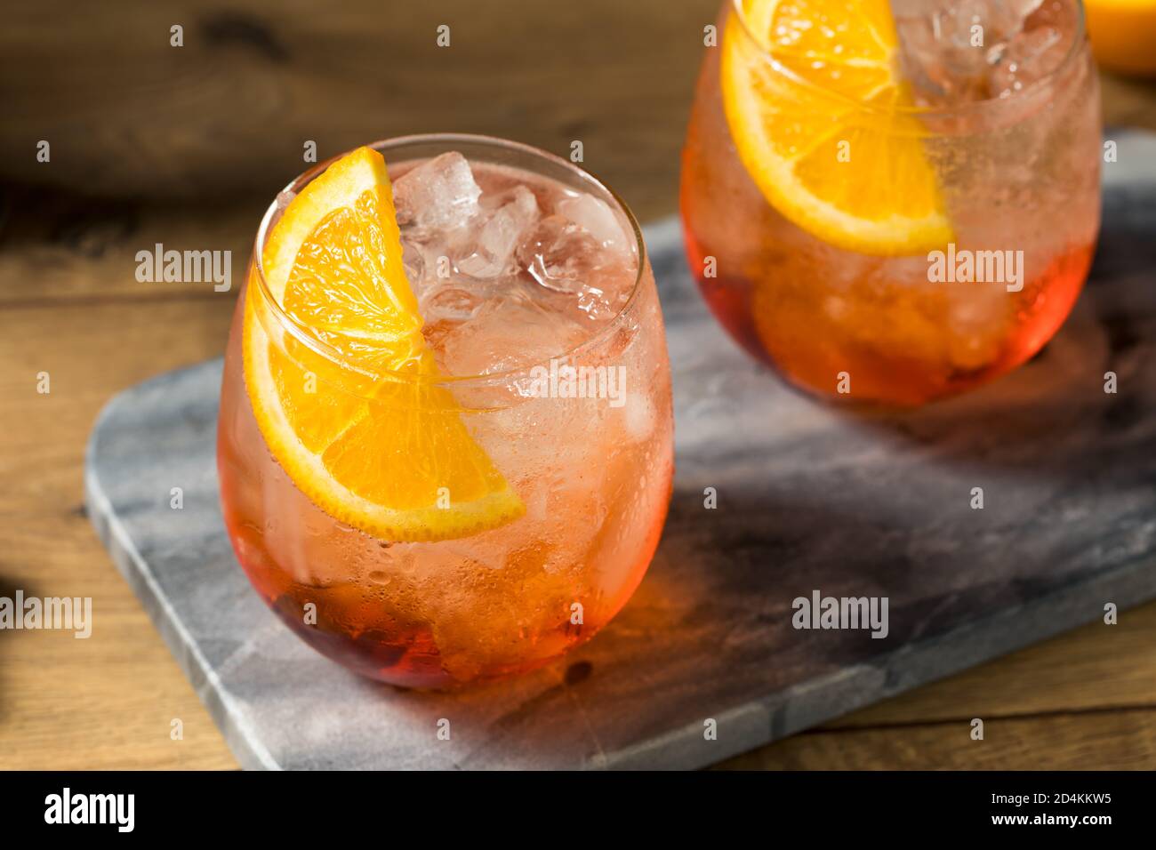 Refreshing Red Aperol Spritz Cocktail with an Orange Garnish Stock ...
