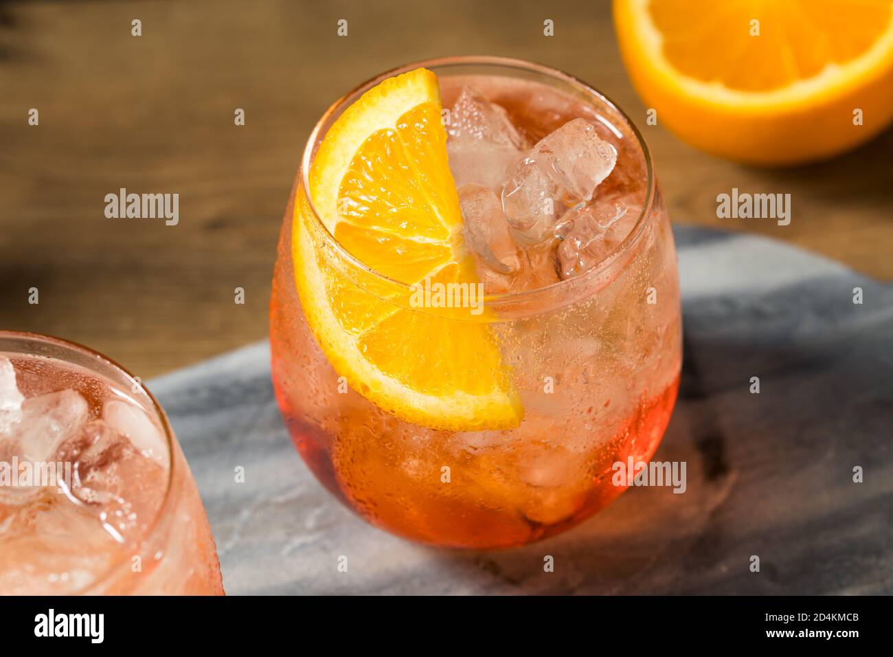 Refreshing Red Aperol Spritz Cocktail with an Orange Garnish Stock ...