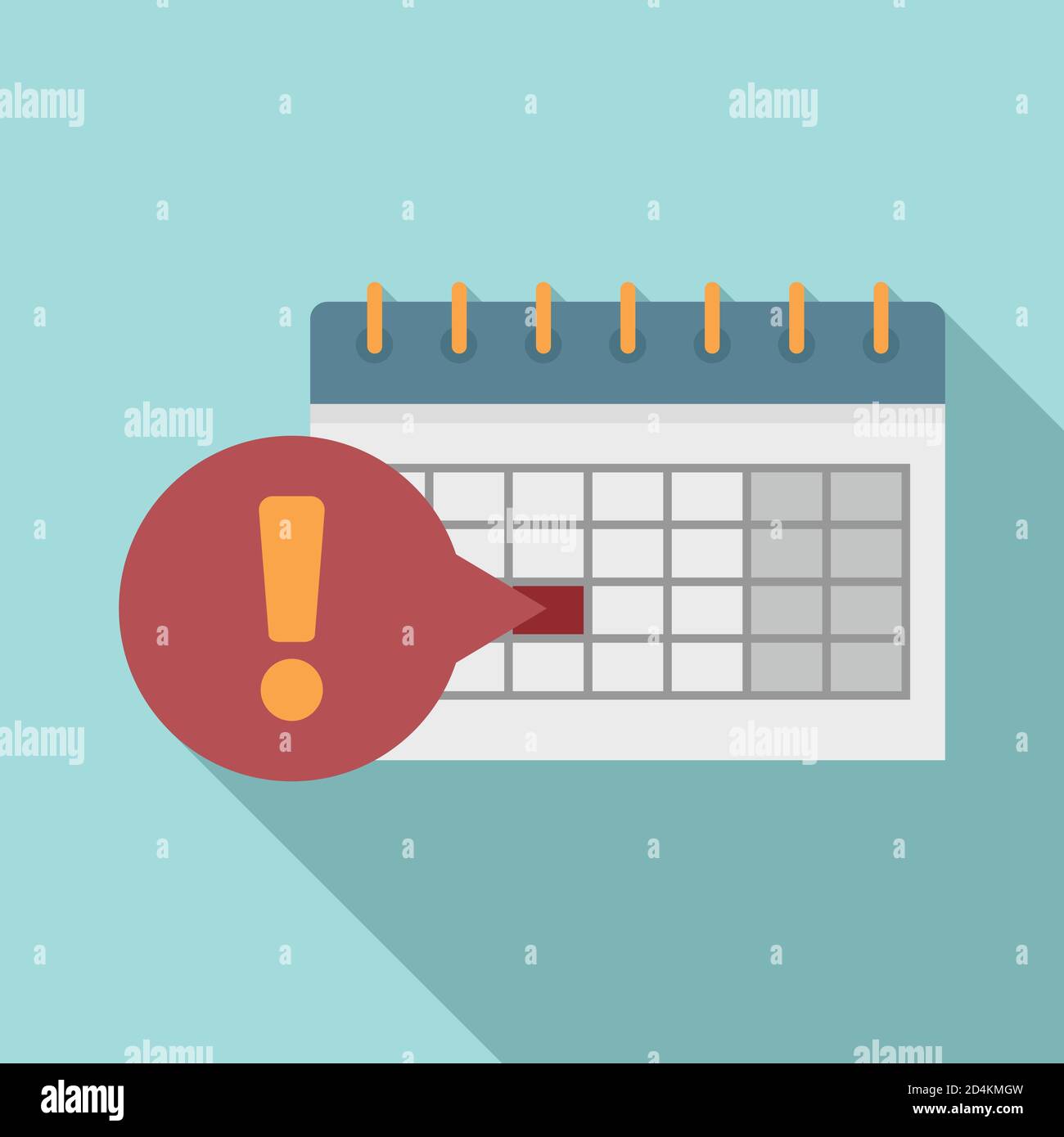 Deadline calendar icon. Flat illustration of deadline calendar vector ...