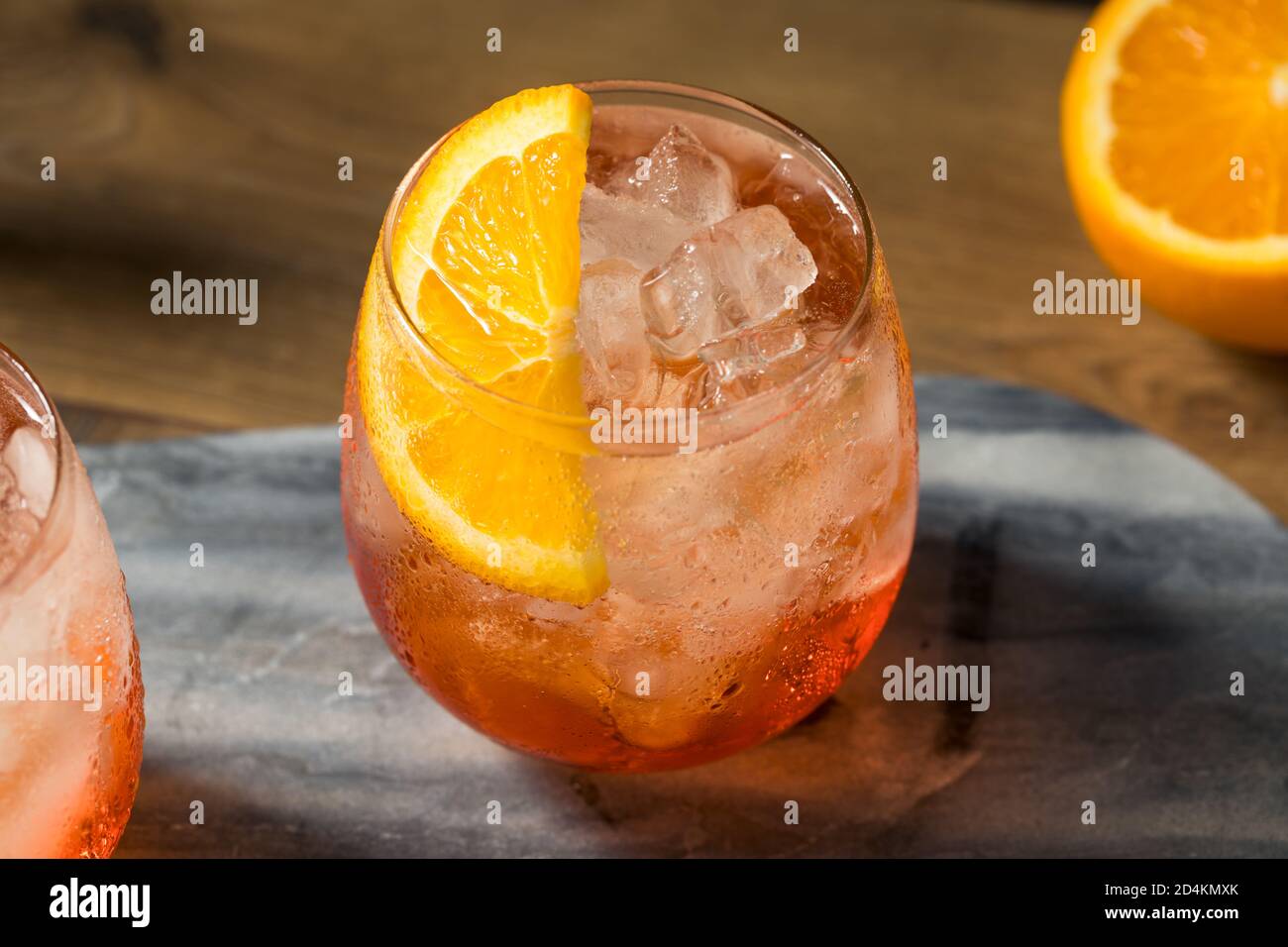 Refreshing Red Aperol Spritz Cocktail with an Orange Garnish Stock ...