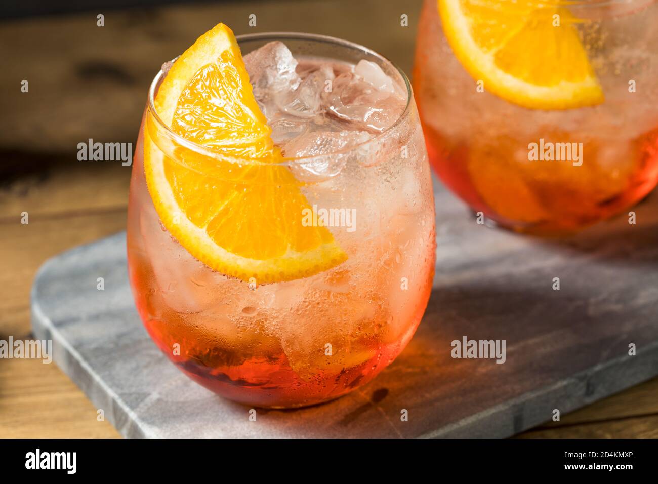 Refreshing Red Aperol Spritz Cocktail with an Orange Garnish Stock ...