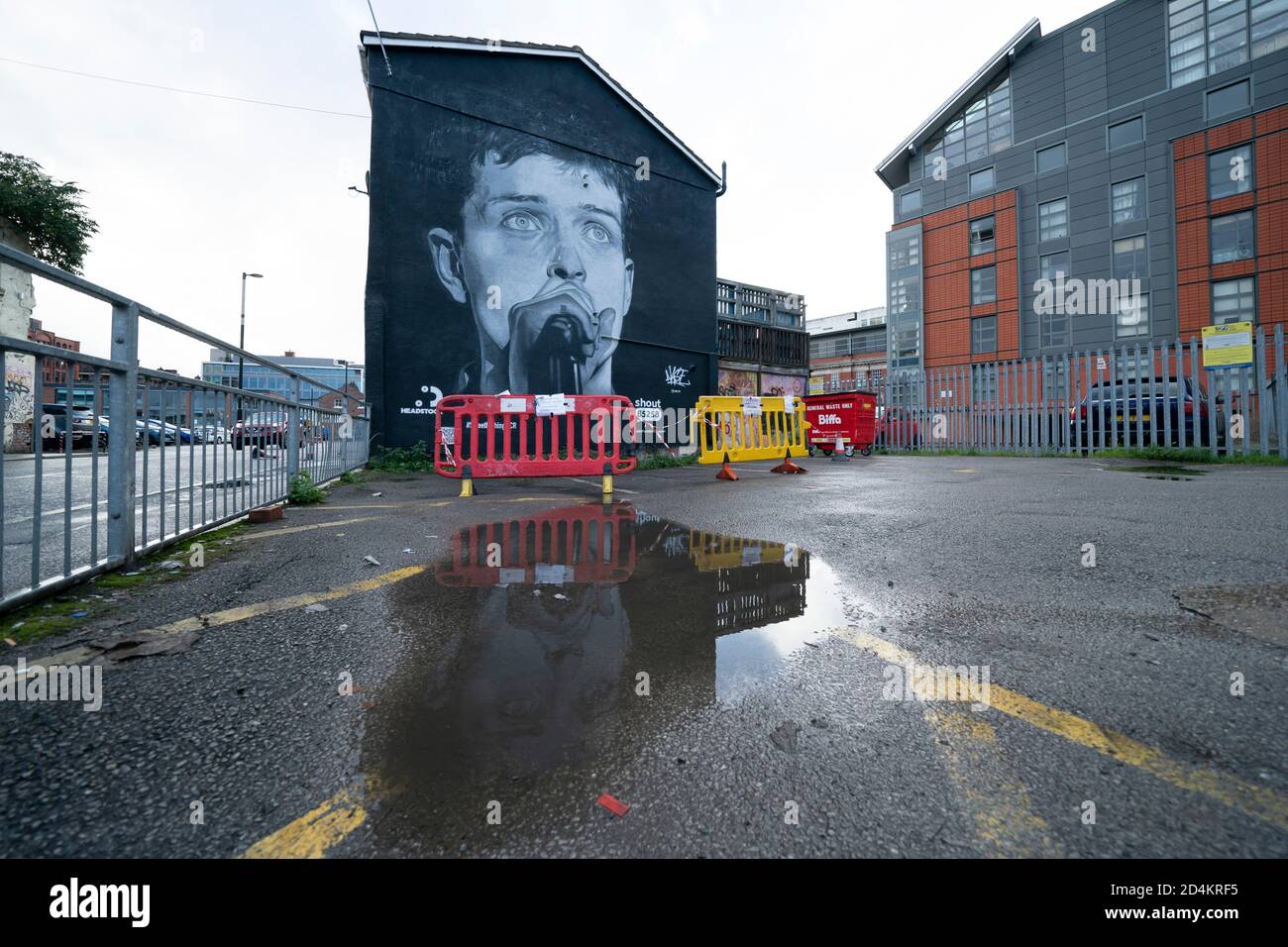 Manchester, UK. 9th October, 2020. A recently completed mural of former ...