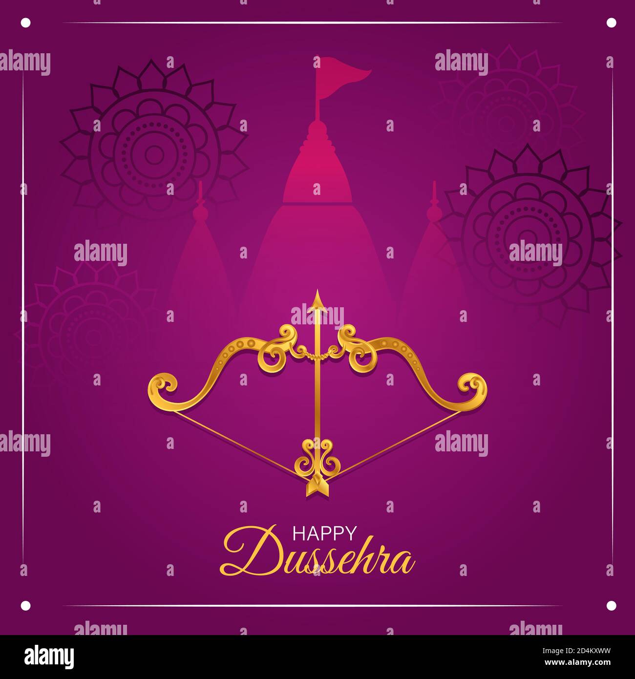 Happy Dussehra beautiful greeting wish card with dhanush illustration ...