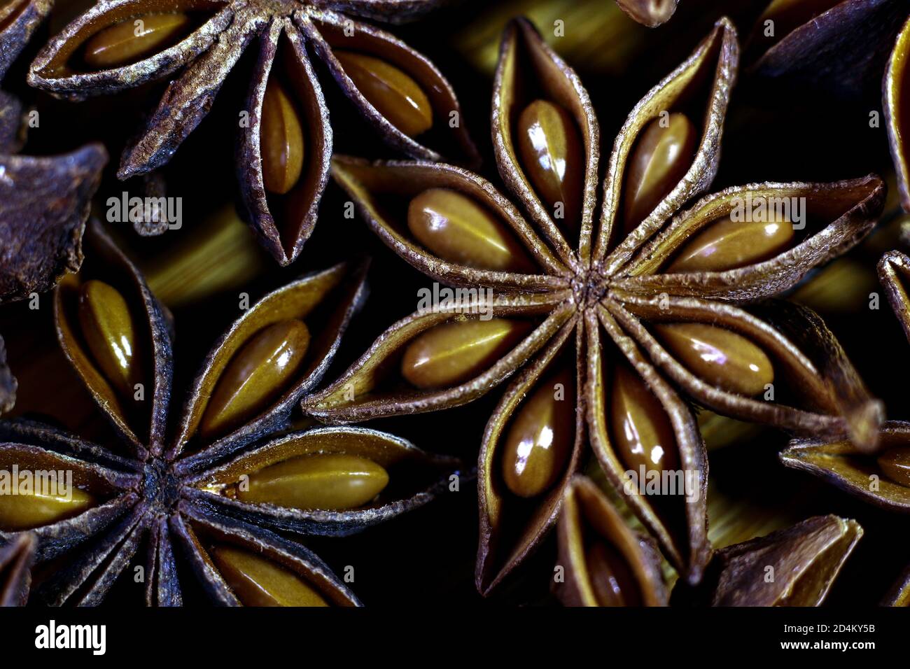 Anise star. Anise star spice close up top view background Stock Photo ...