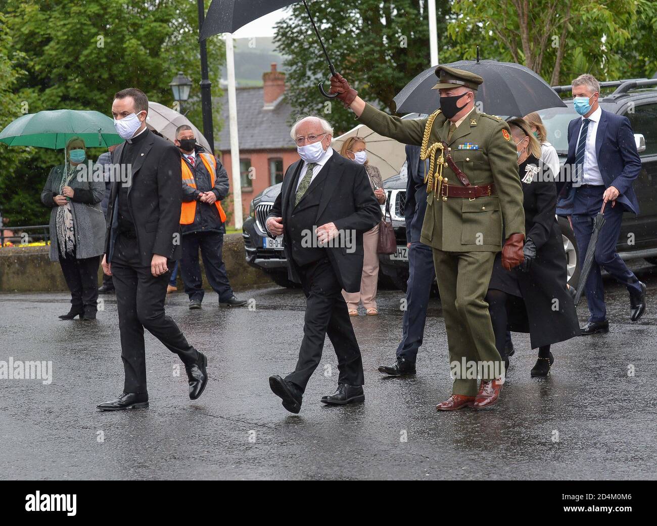 Irish President Michael D Higgins wearing face masks at the funeral of ...