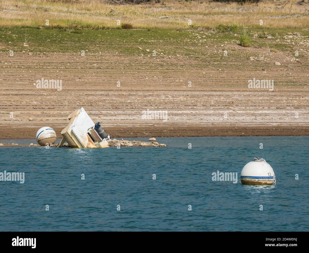 Grounded floatation platform, Marina Cove, Ridgway State Park, Ridgway ...