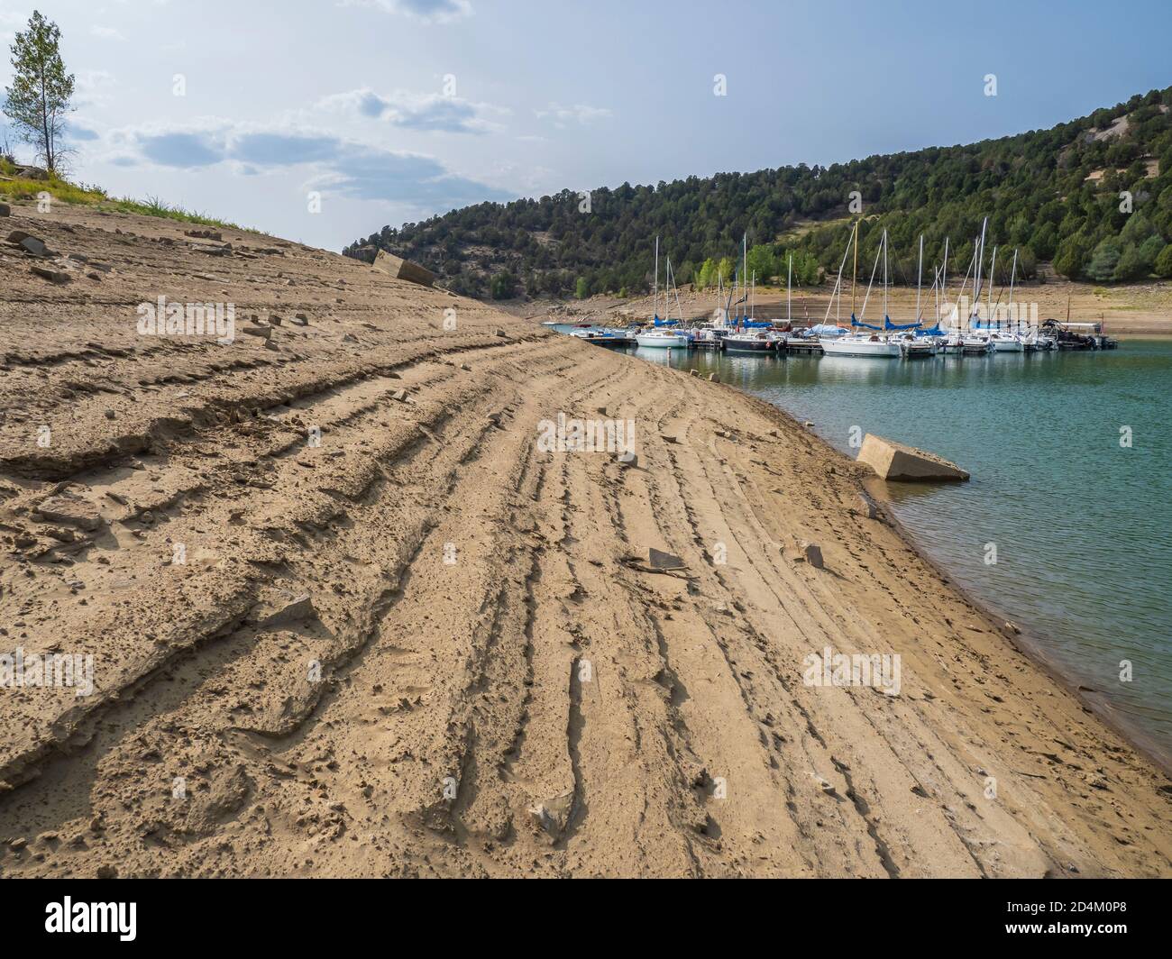 Water level down, Marina Cove, Ridgway State Park, Ridgway, Colorado ...