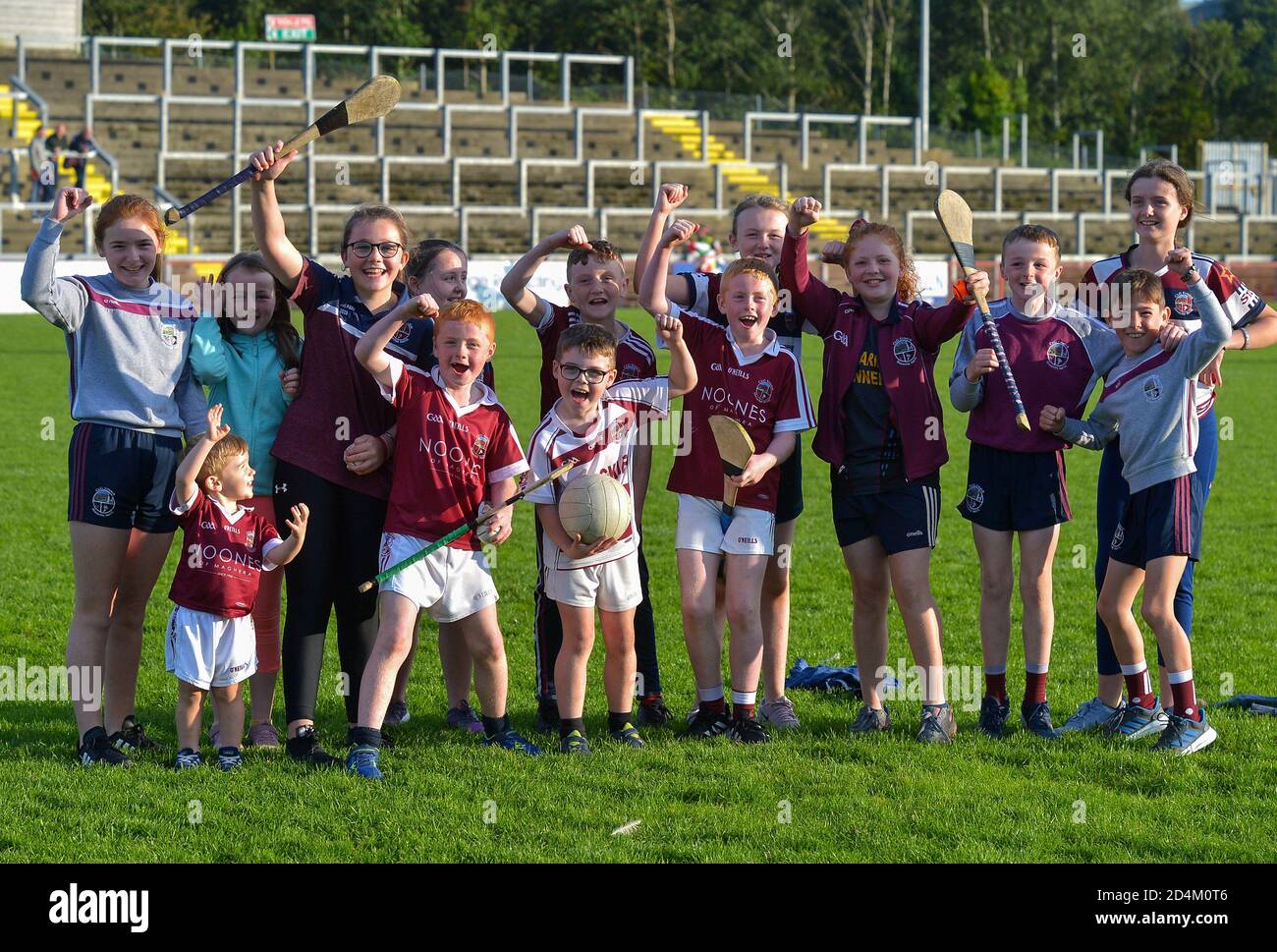 Celtic Park, Northern Ireland. Young Slaughtneil fans at the Derry ...
