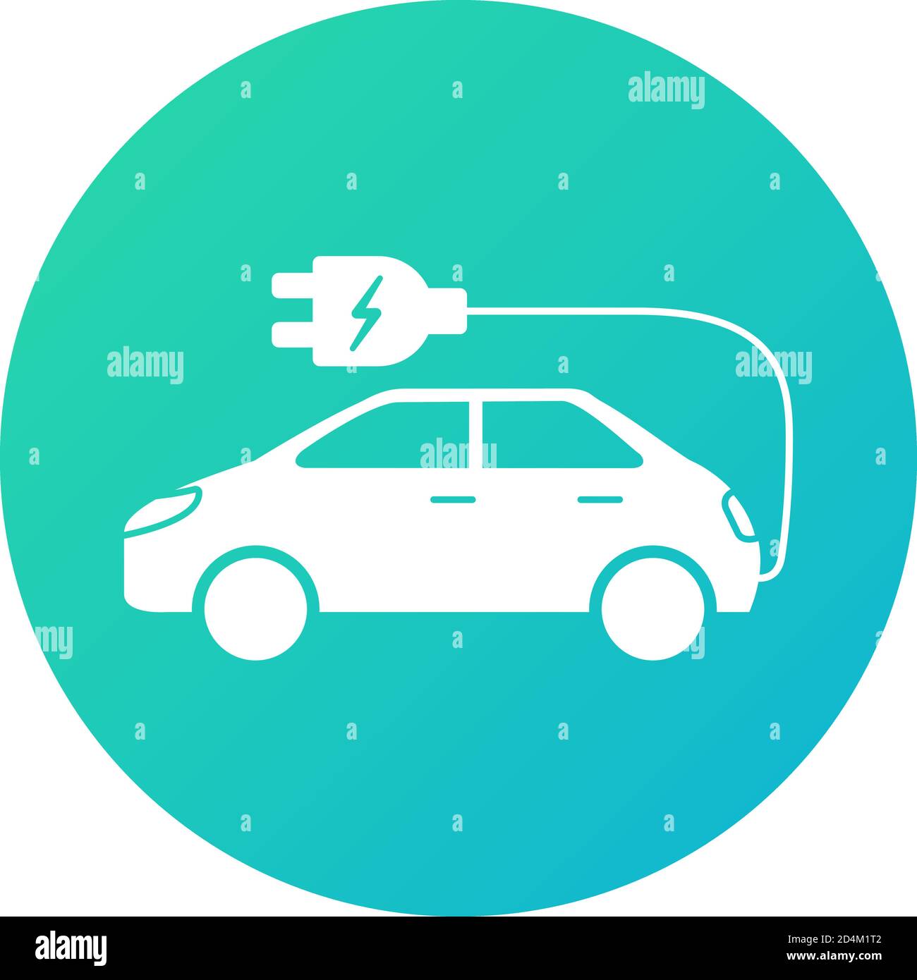 Electric car icon.Eco concept vehicle.Side view. Plug-in electric ...