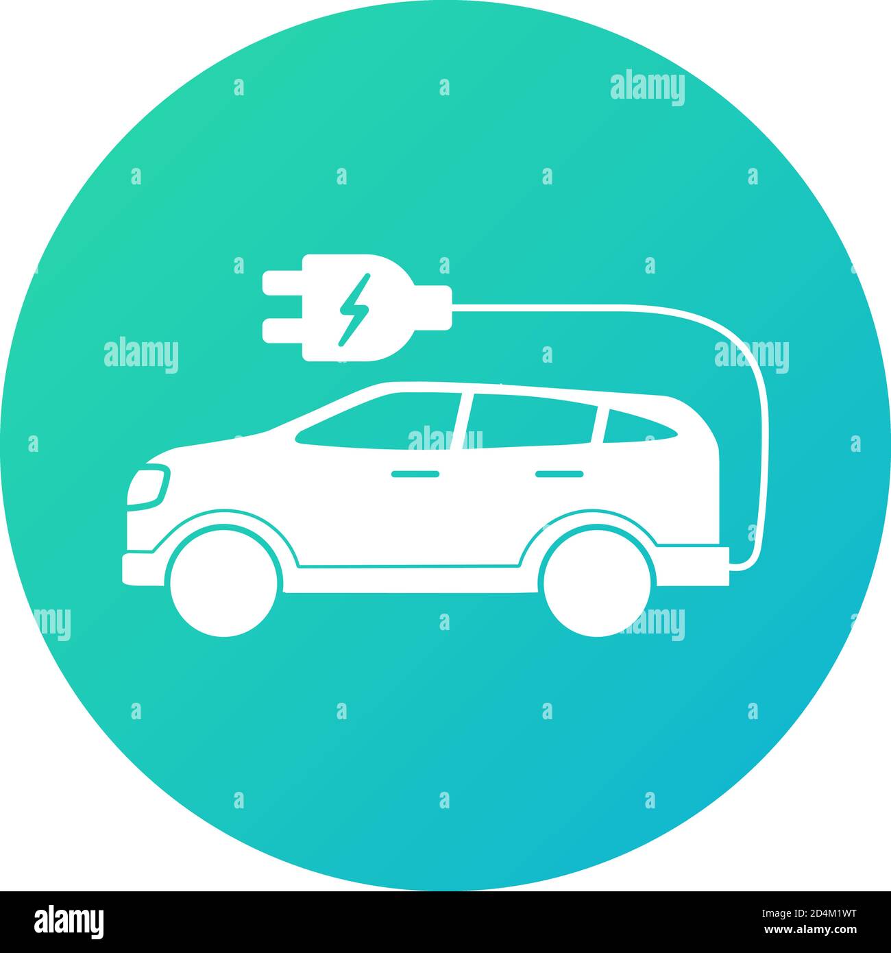 Electric car icon.Eco concept vehicle.Side view. Plug-in electric ...