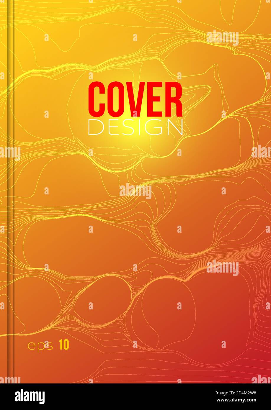 Modern colorful cover design, flyer, brochure template vector with wave ...