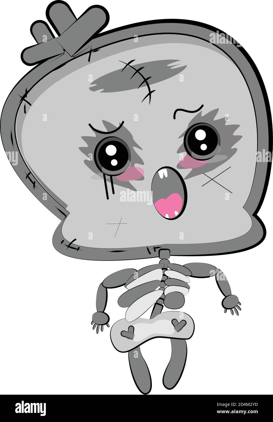 Cartoon skeleton kawaii Stock Vector Images - Alamy