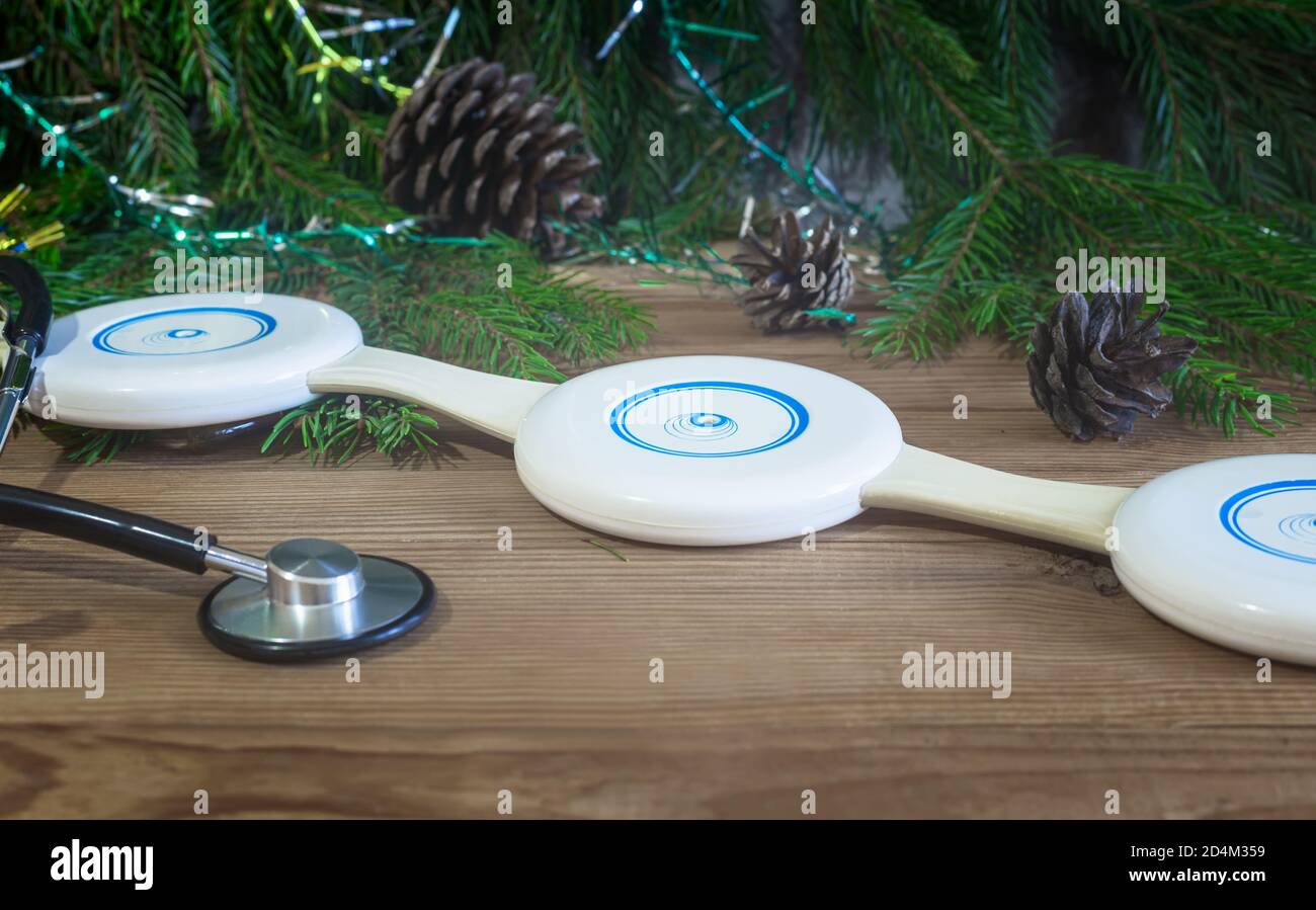 Christmas in medicine: stethoscope, medical device and Christmas ...