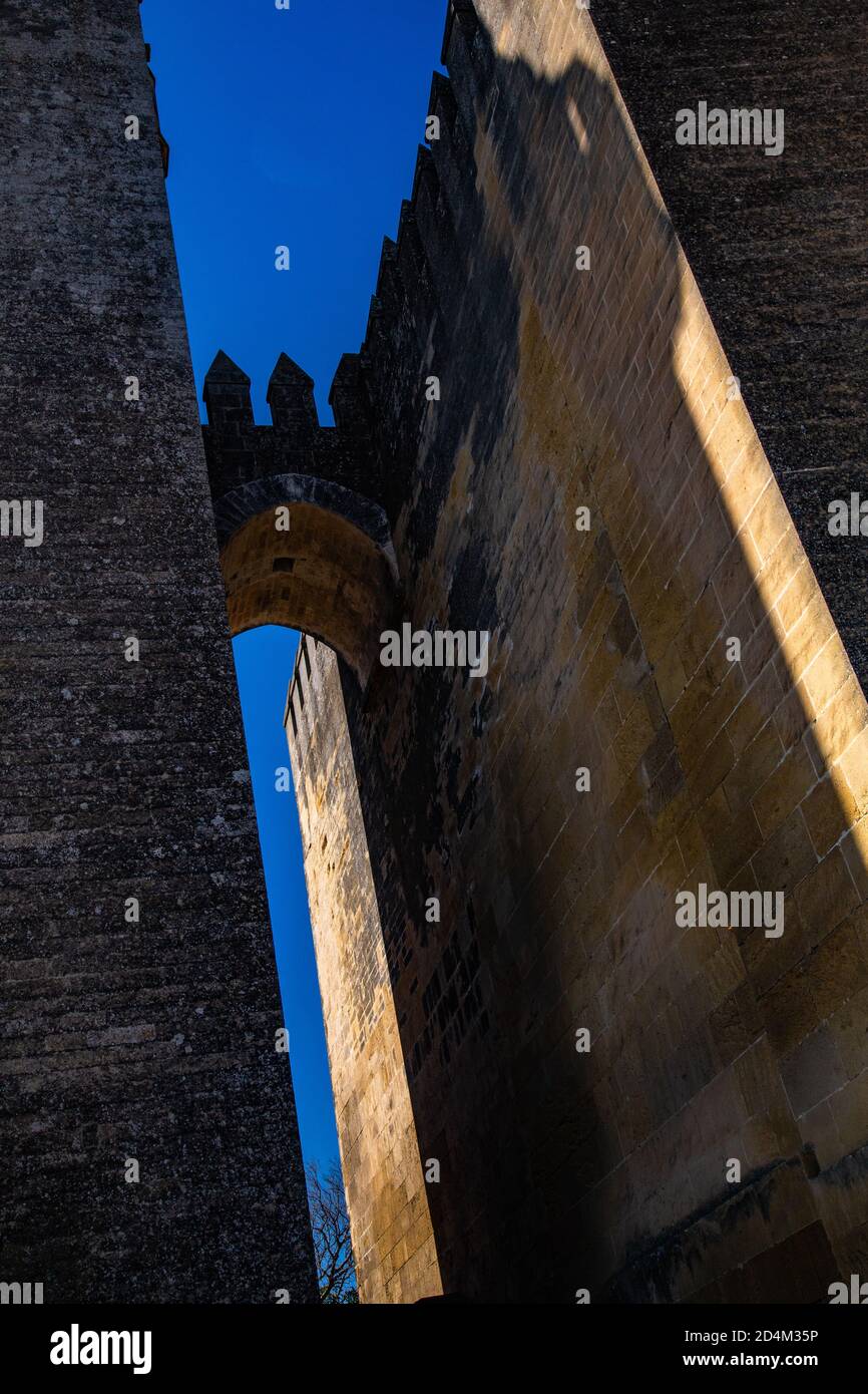 Castle entrance arch between two stone towers Stock Photo - Alamy