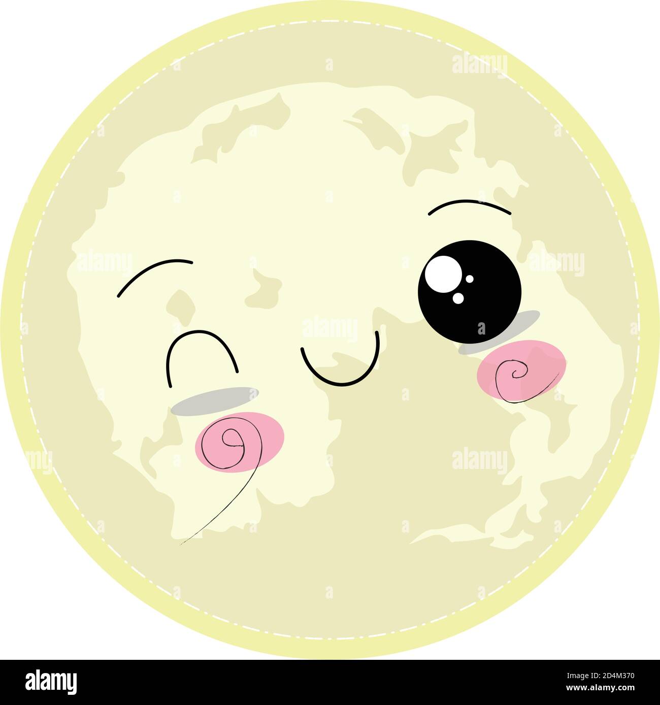 Cute cartoon moon vector Cut Out Stock Images & Pictures - Alamy
