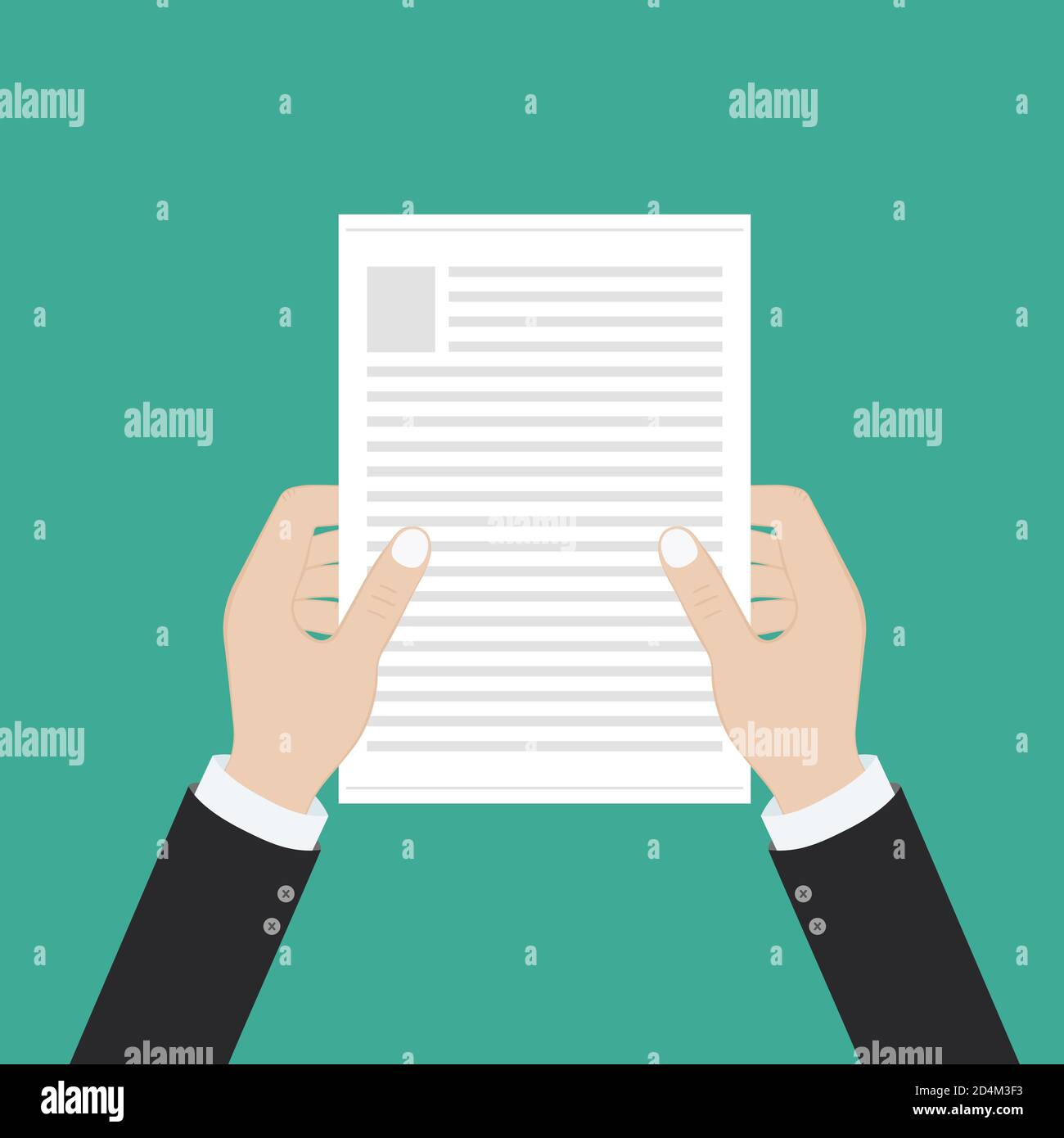 Hand holding the document. Vector flat illustration Stock Vector Image ...