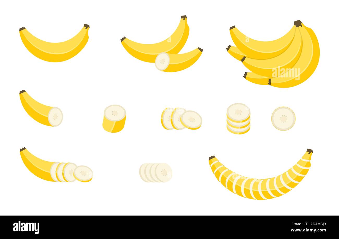 Banana icons set. Isometric set of banana vector icons Stock Vector ...