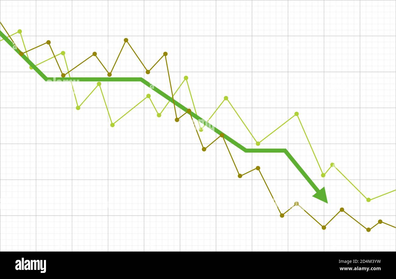 Vector artwork depicts financial failure, bearish stock market, bad ...
