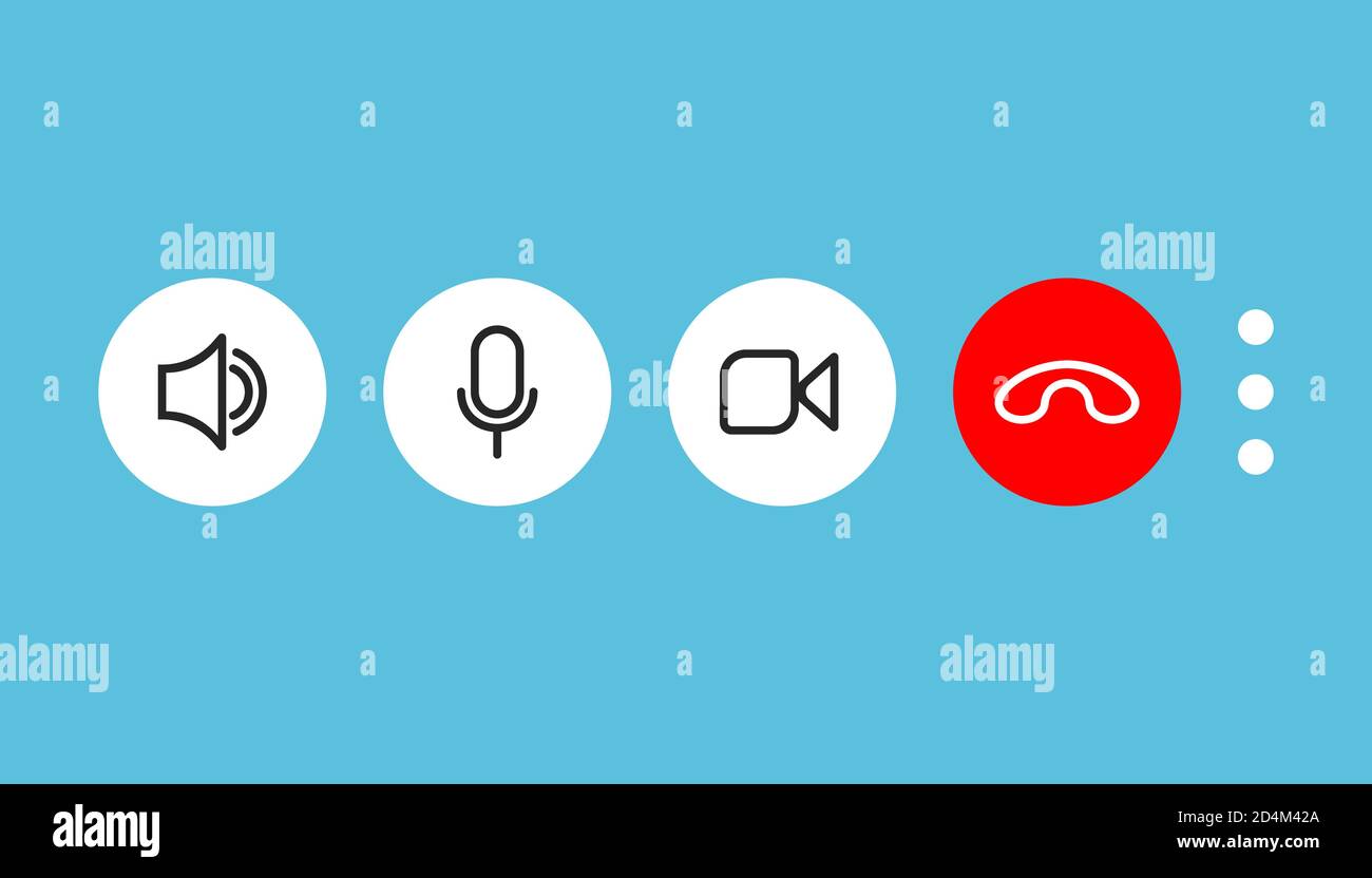 Video call screen template. Video cal icons set. Vector illustration ...