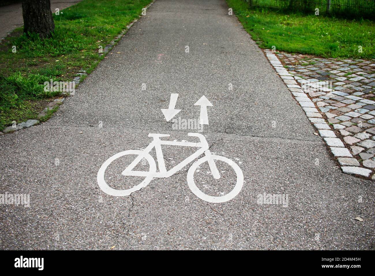 Cycle Track Sign painted on a street Stock Photo - Alamy