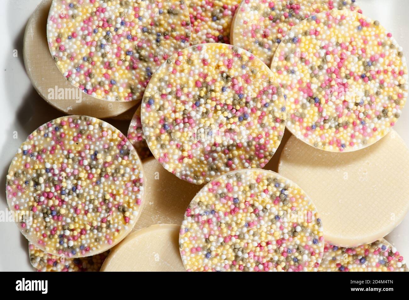 White Chocolate Jazzles, Old Fashioned Sweets Stock Photo - Alamy