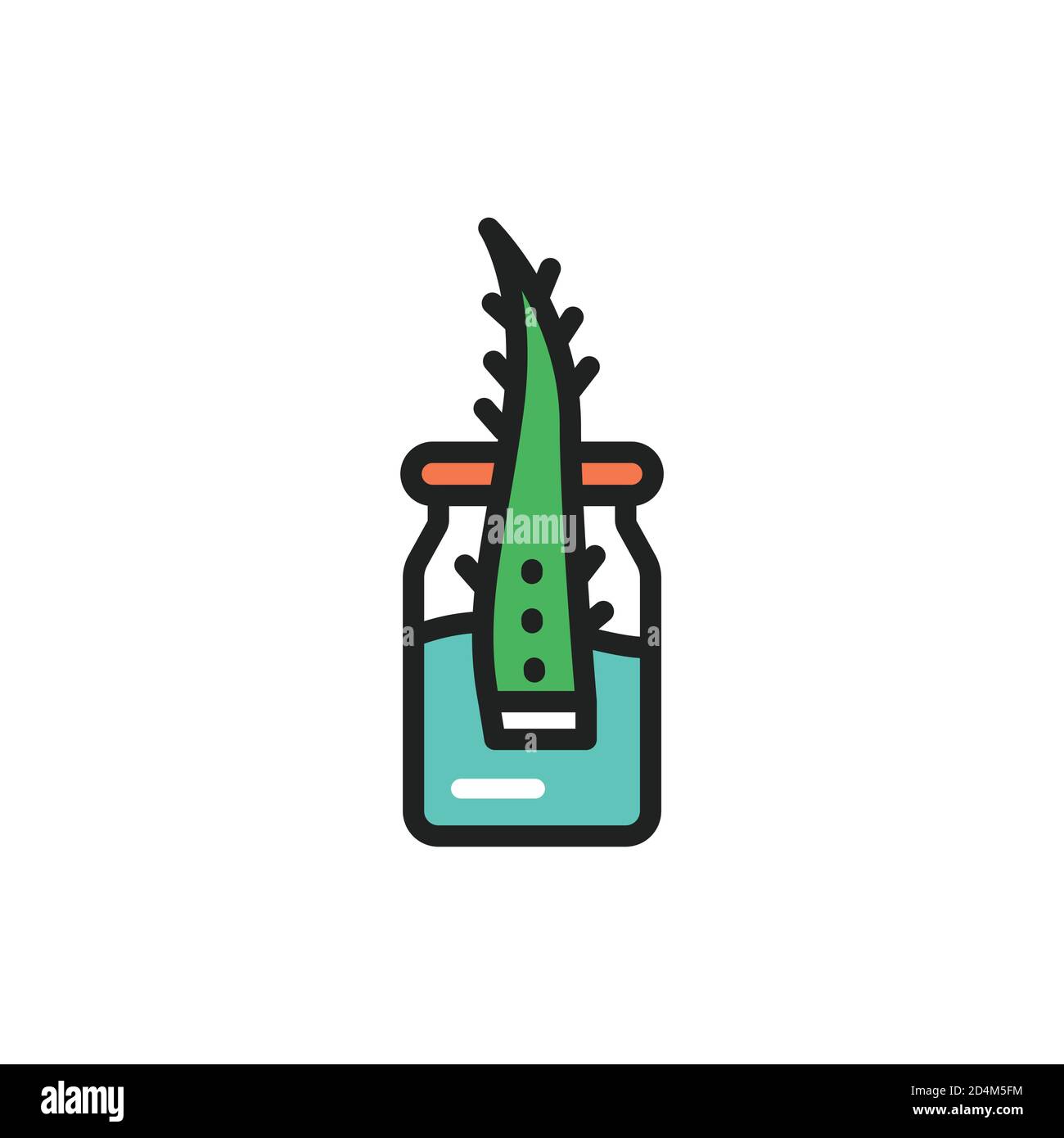 Growing aloe color line icon. Vector illustration Stock Vector Image ...