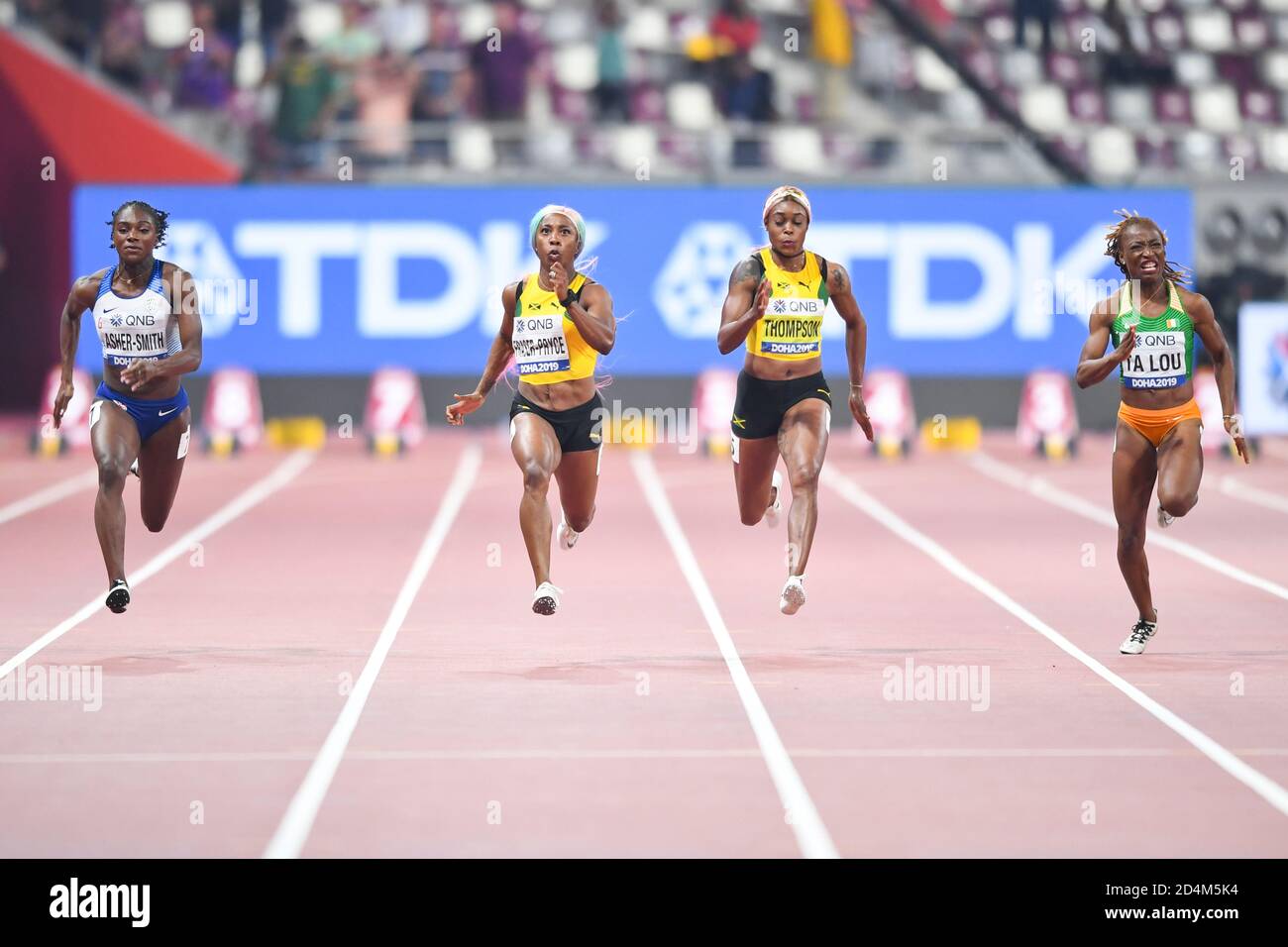 Shelly-Ann Fraser-Pryce (JAM), Marie Josee Ta Lou (CDI), Dina Asher ...