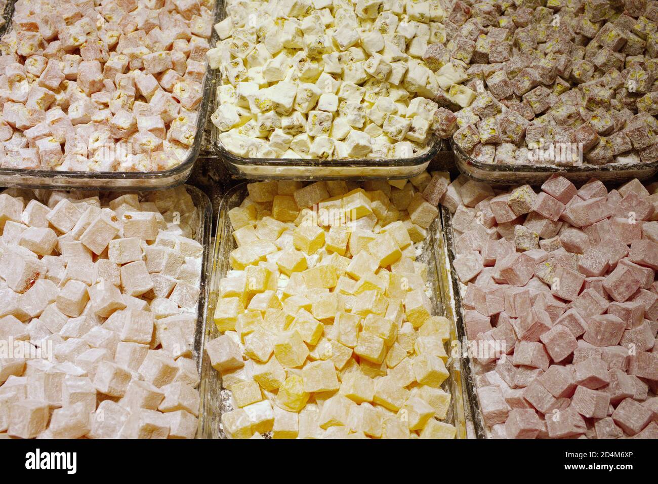 Turkish delight varieties, colors and tastes with a stack of Turkish ...