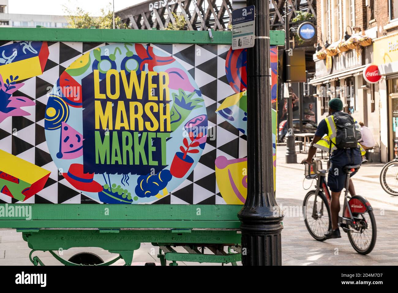 Lower Marsh market sign on Lower Marsh on the 17th September 2020 in ...