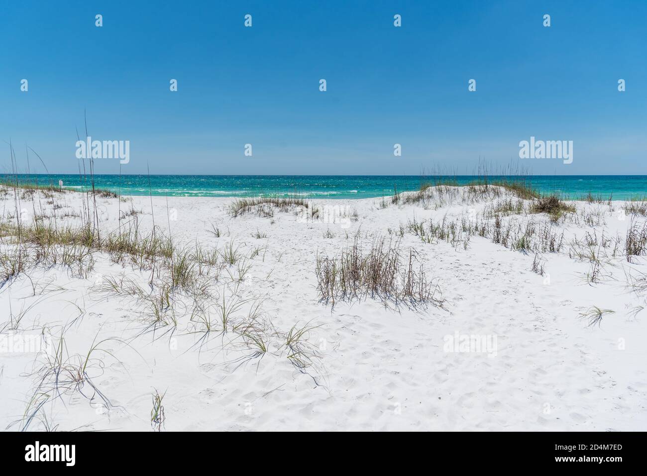 View over the dunes of Shell Island, Panama City Beach, Florida looking ...