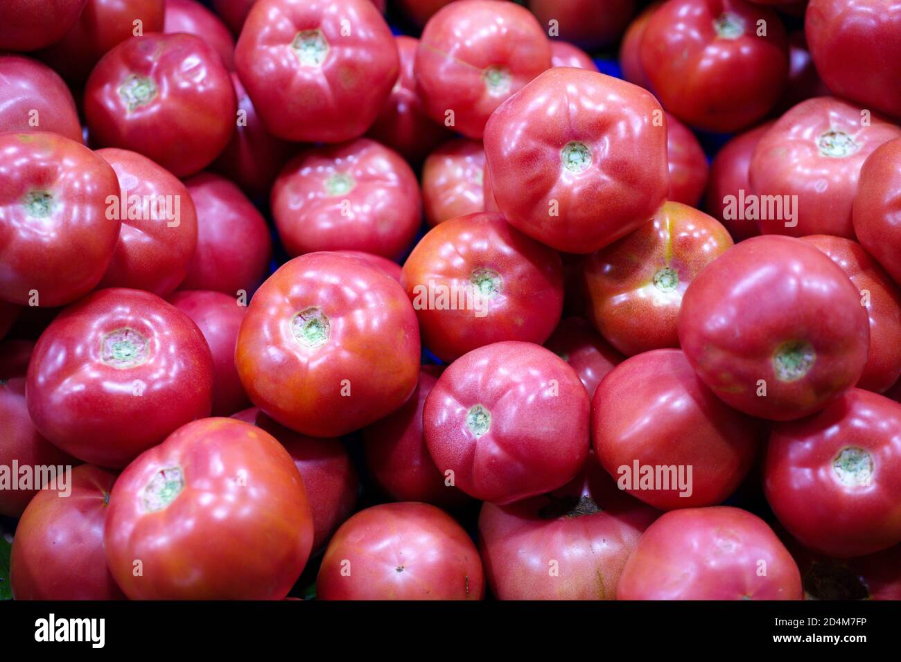 tomato stacks and background. vegetables in grocery Stock Photo - Alamy