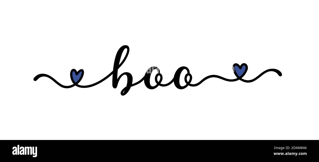 Hand sketched BOO word as banner. Lettering for poster, label, sticker ...