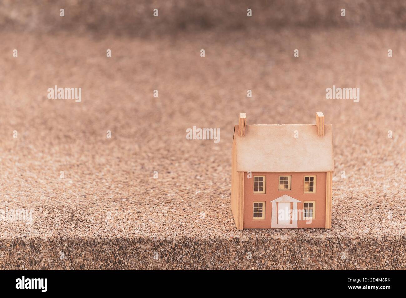Small model wood house on the cement floor. constructing House, Real ...