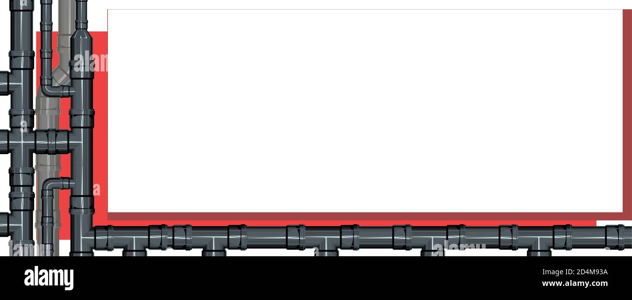 Sewer pipe. Couplings, turns, tees, adapters. Set. Fitting. Plugs and ...