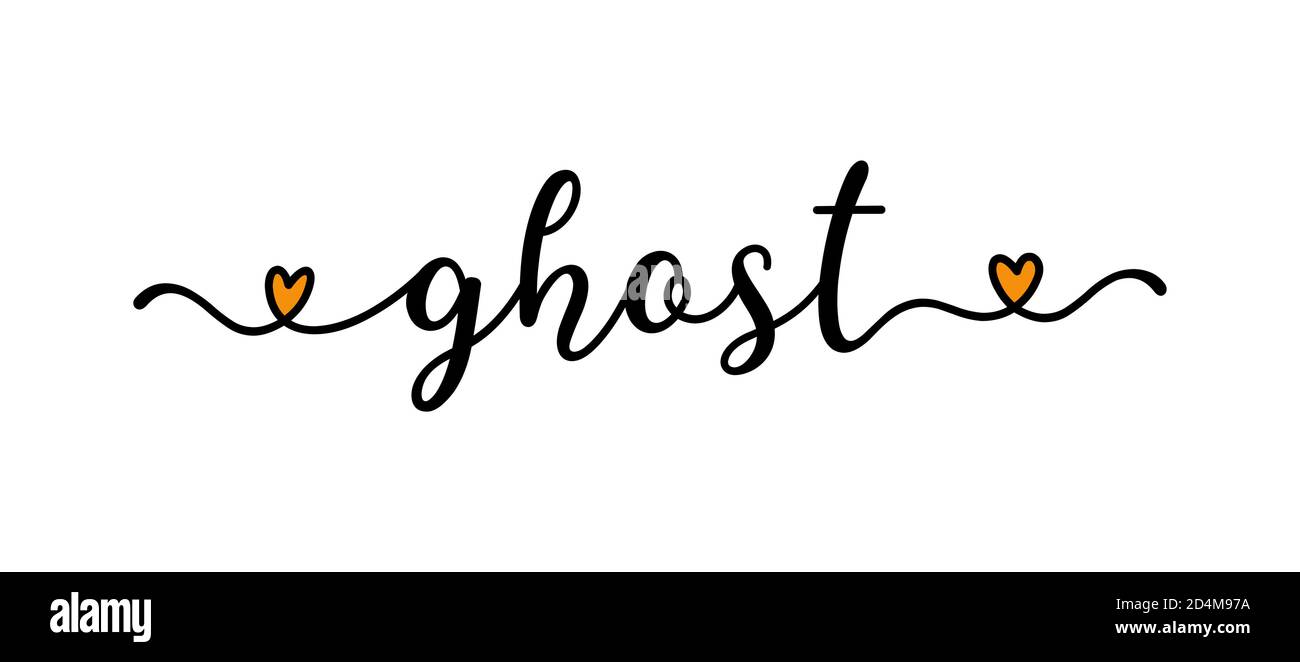Hand sketched GHOST word as banner. Lettering for poster, label ...