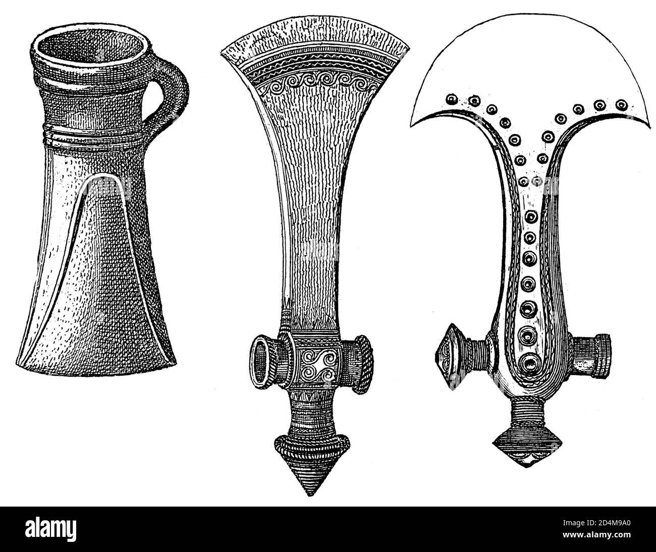 Antique 19th-century engraving of bronze axes. Published in ...