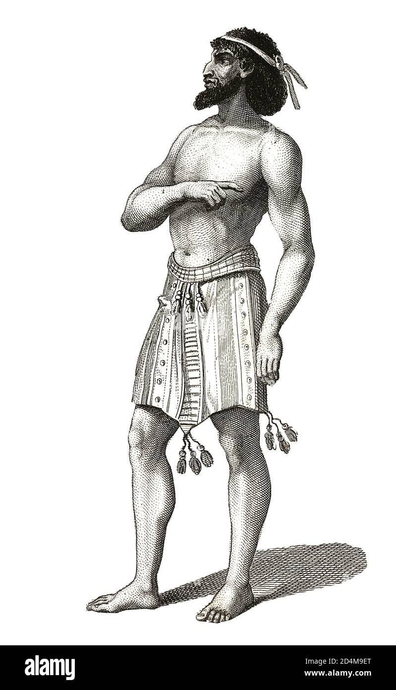 Antique engraving of Native Egyptians costume from Ancient Egypt ...