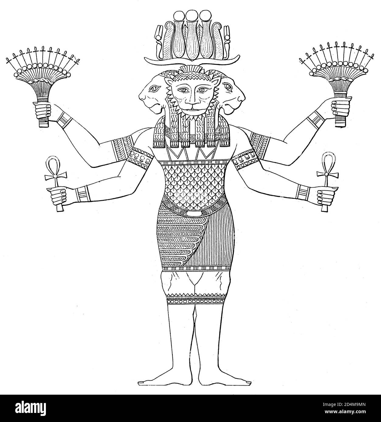 Antique 19th-century engraving of an Ethiopian god. Published in ...